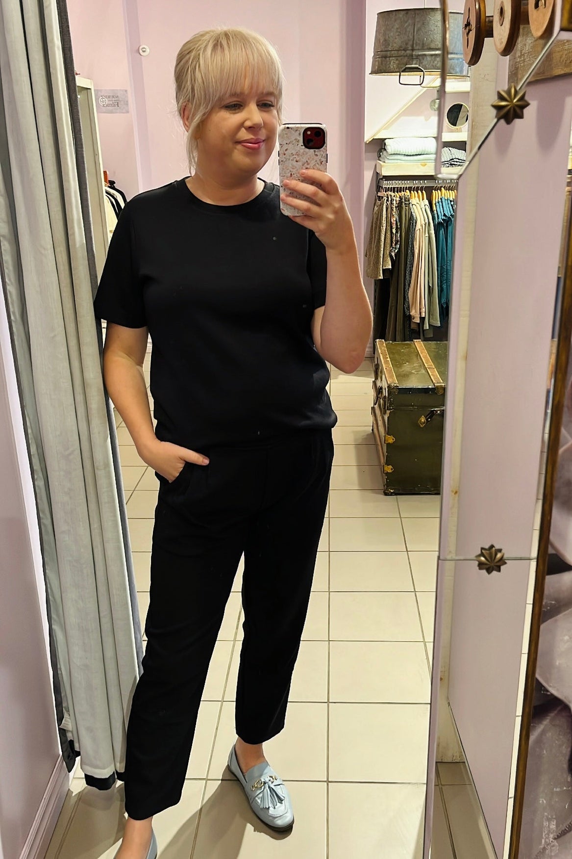 Pantalon Sofja noir Minimum fashion chez Jupon Pressé, Québec, Canada