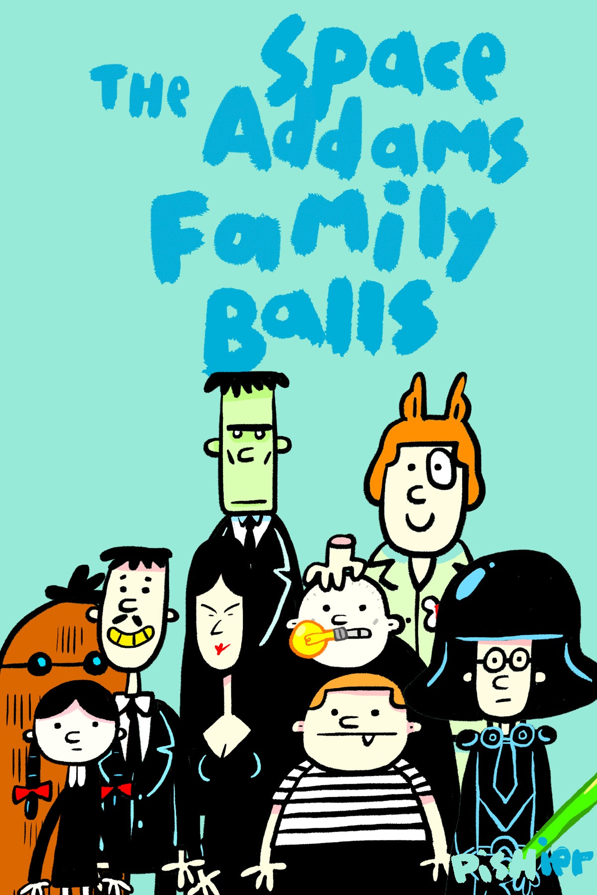 Carte de souhaits - The Space Addams Family Balls – Jupon Pressé